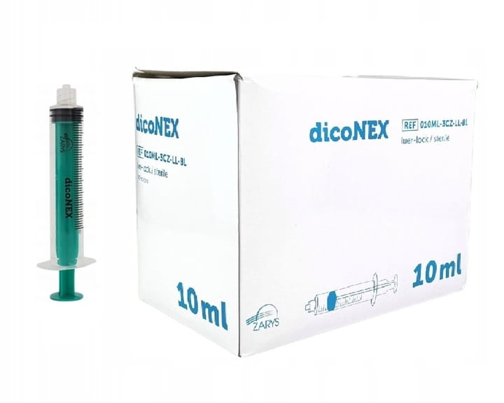Strzykawki 3-częściowe dicoNEX Luer Lock 10ml 100szt. SalvadorMedical